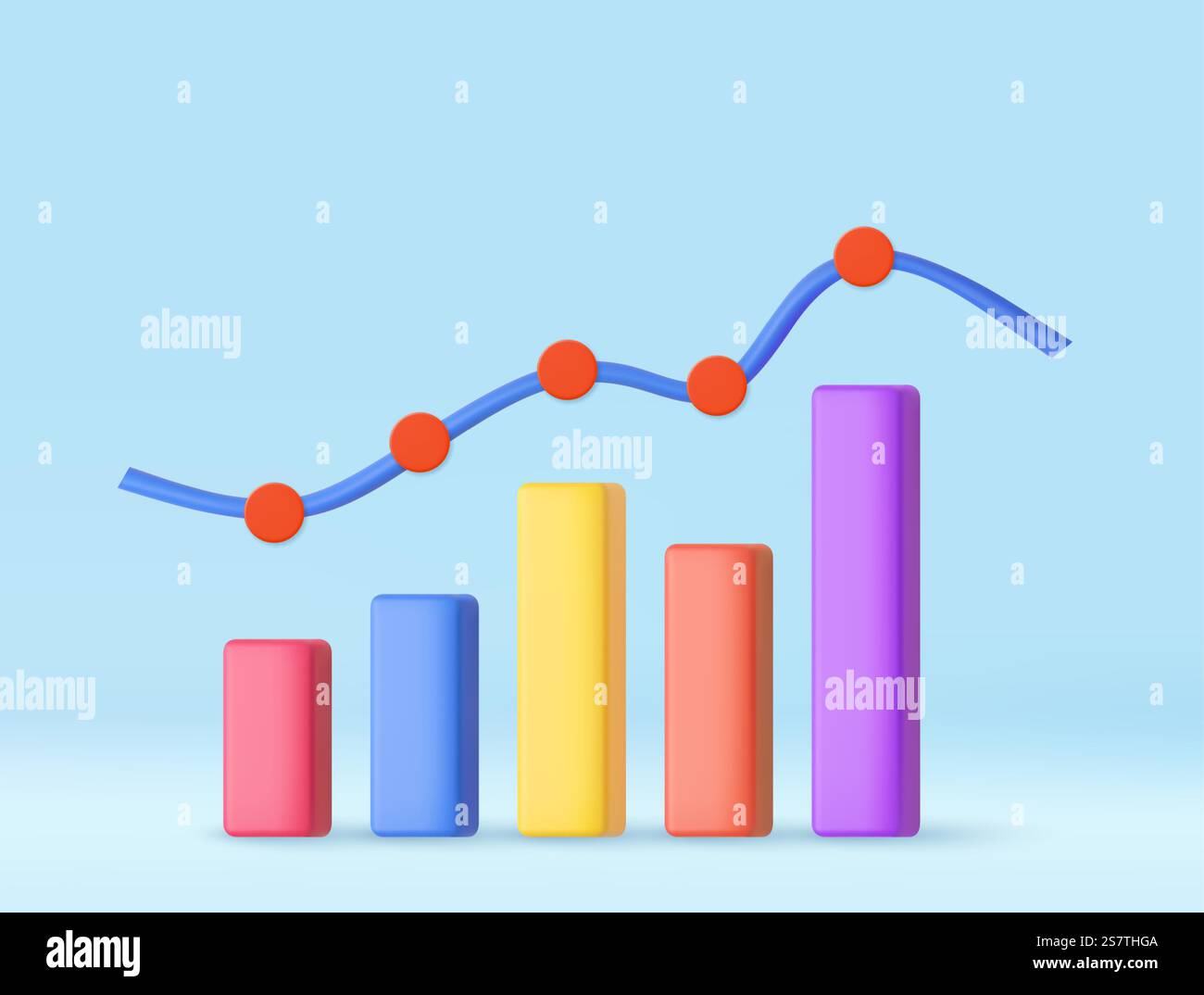 3D bar chart icon. Element of colored charts and diagrams for mobile ...