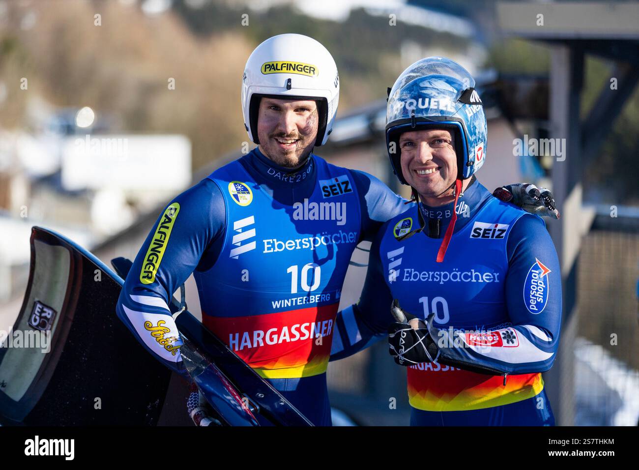 Thomas Steu und Wolfgang Kindl (AUT), Ebersp?cher FIL Rodel Weltcup, 2 ...