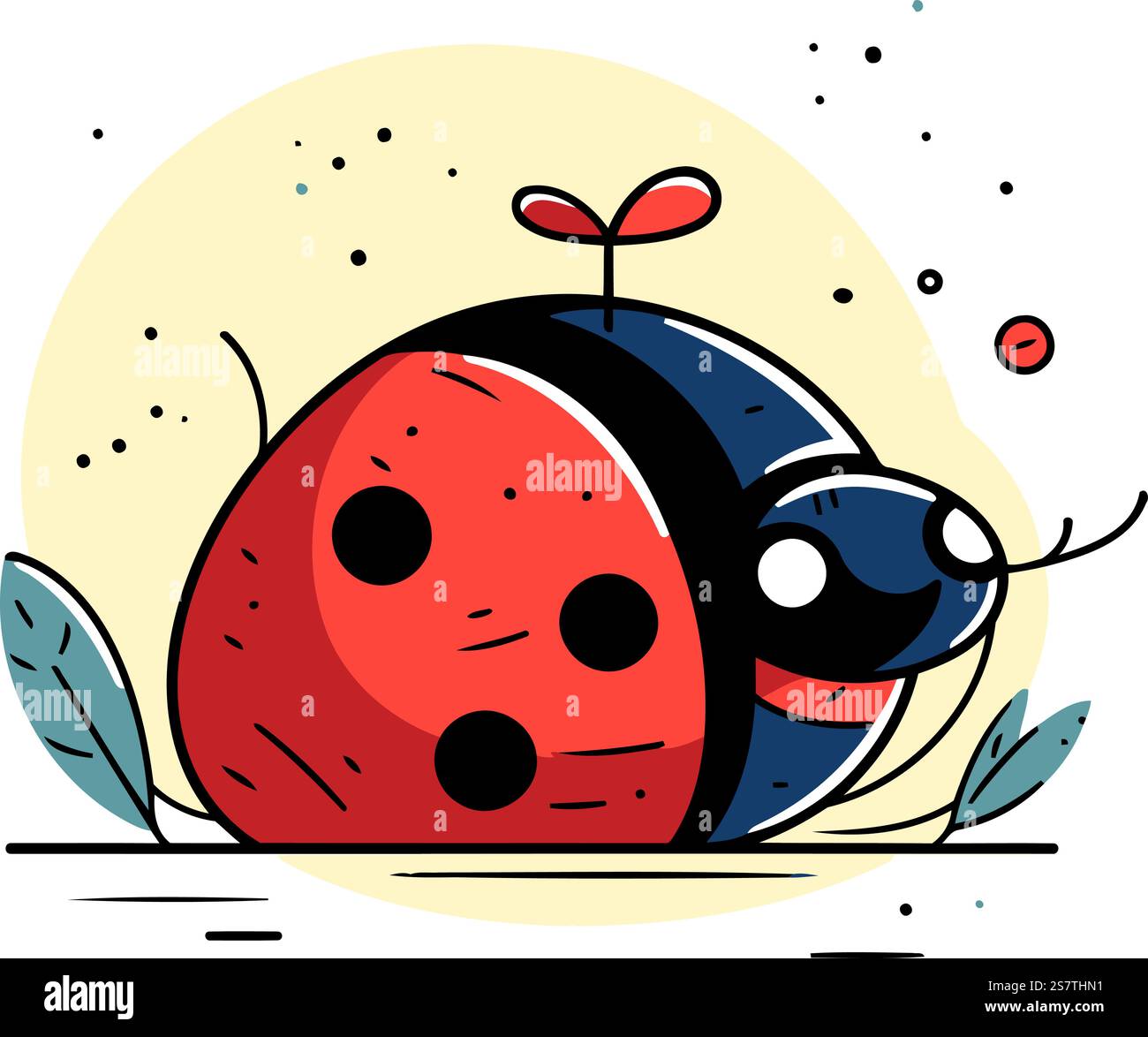 Cute ladybug. Vector illustration in doodle style Stock Vector Image ...