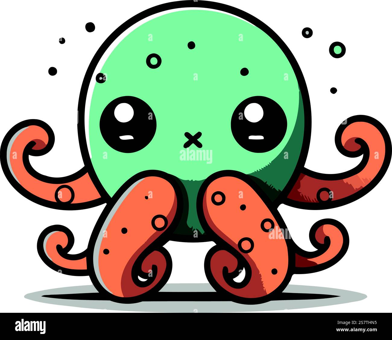Octopus character design. Cute cartoon octopus vector illustration ...