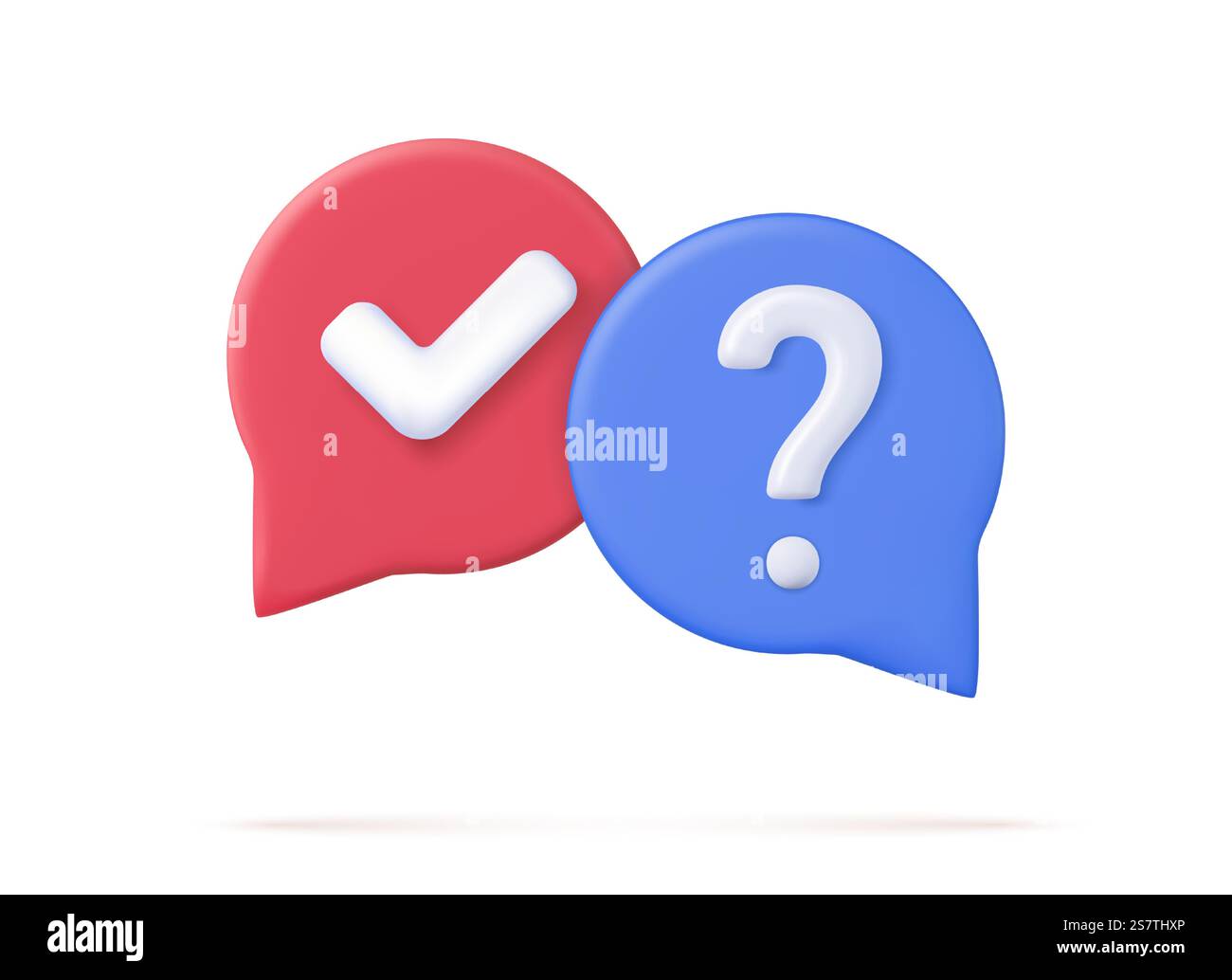 3d survey of the reaction of speech bubbles. Cancellation icons, confirmed signs of false ...