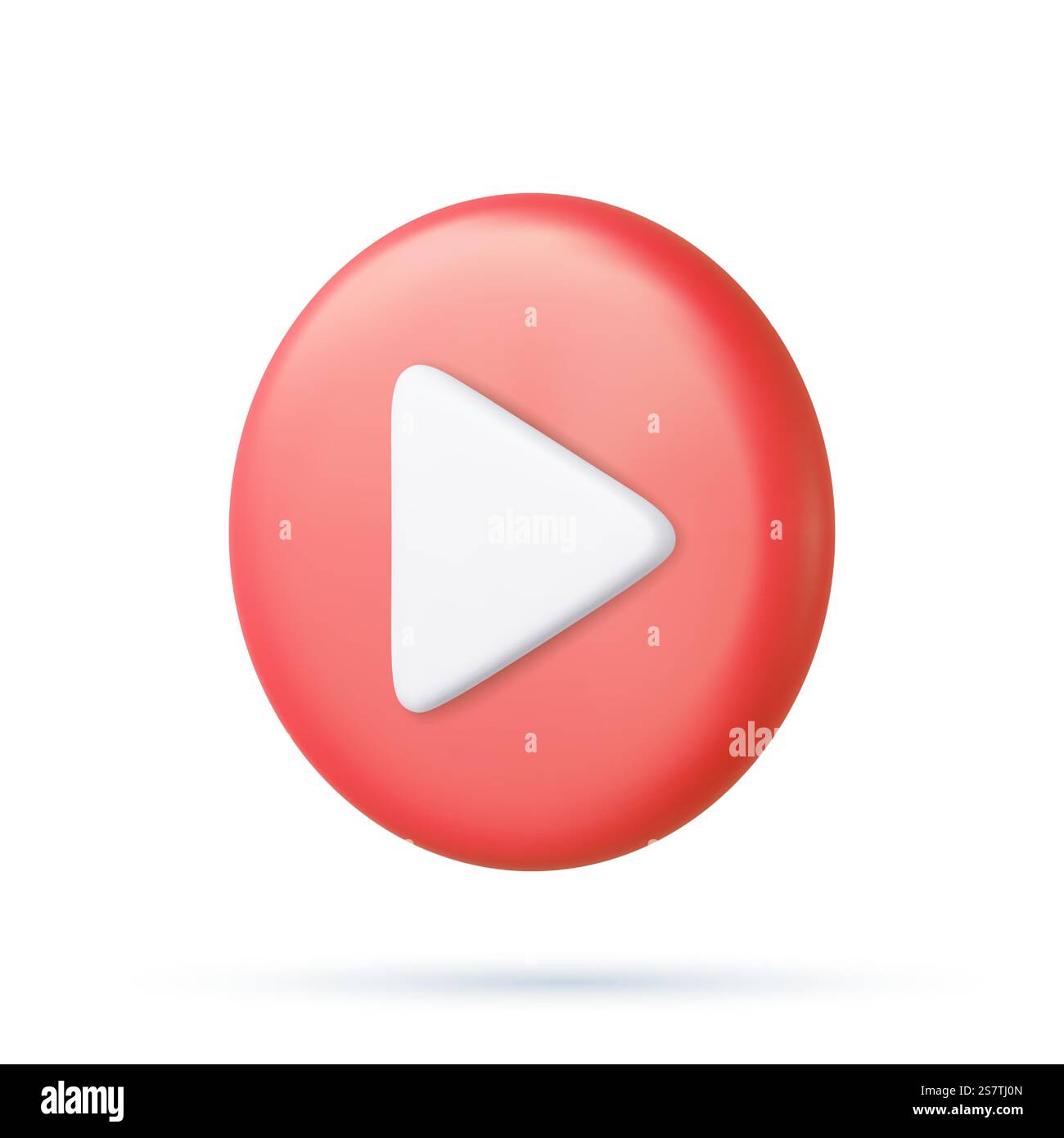 3d simple play video or audio icon. Play interface symbol . 3d ...