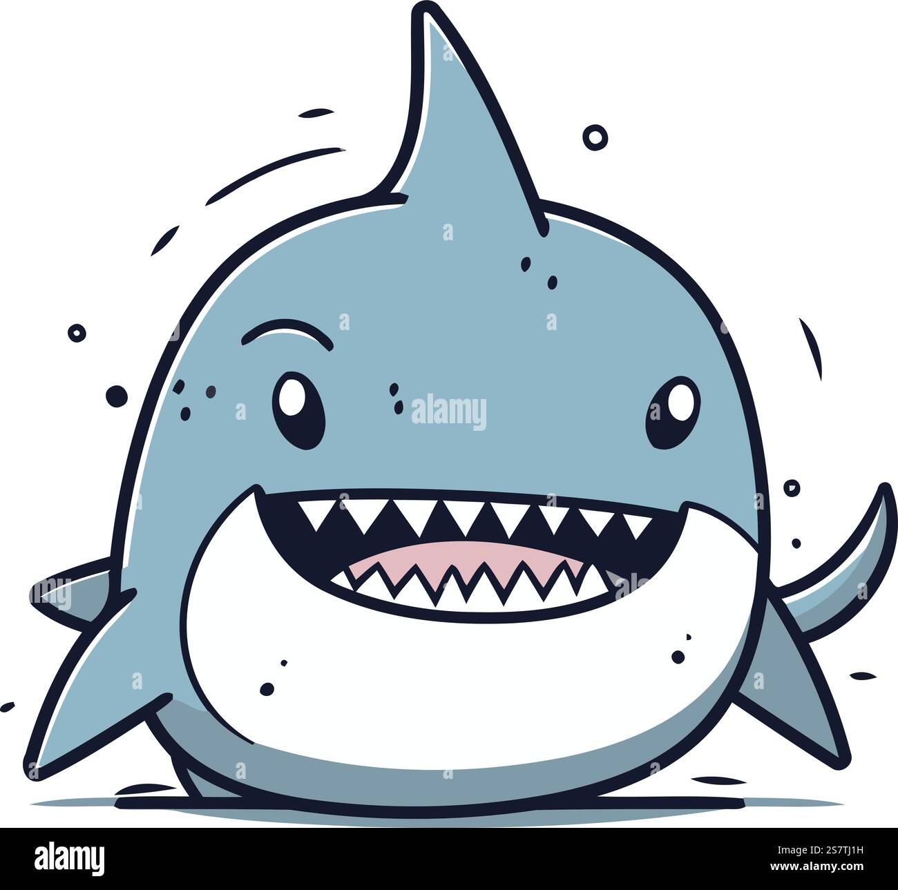 Shark cartoon character. Vector illustration of a cute cartoon shark ...