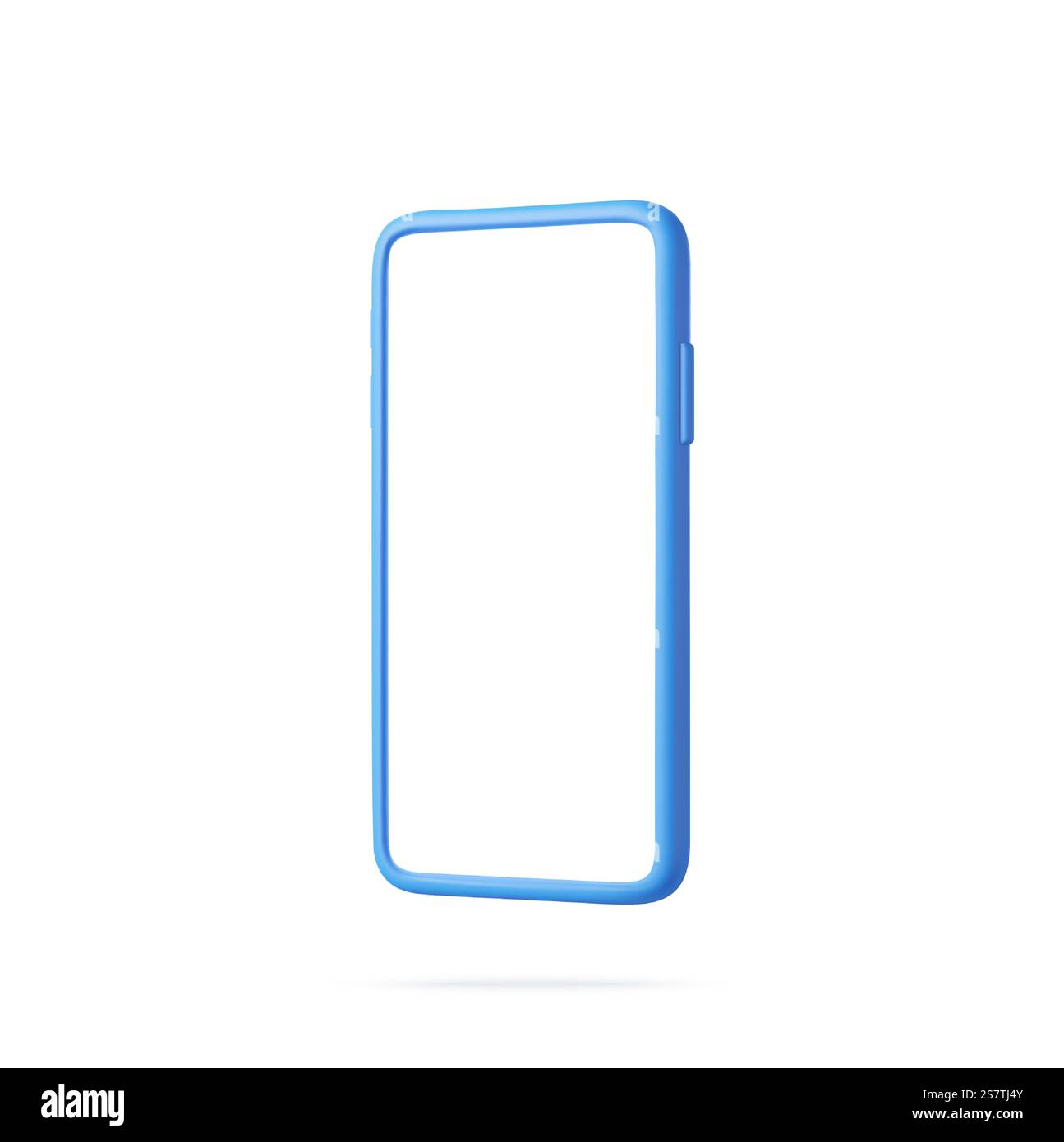 3D Render Smartphone mockup with blank white screen on a white ...