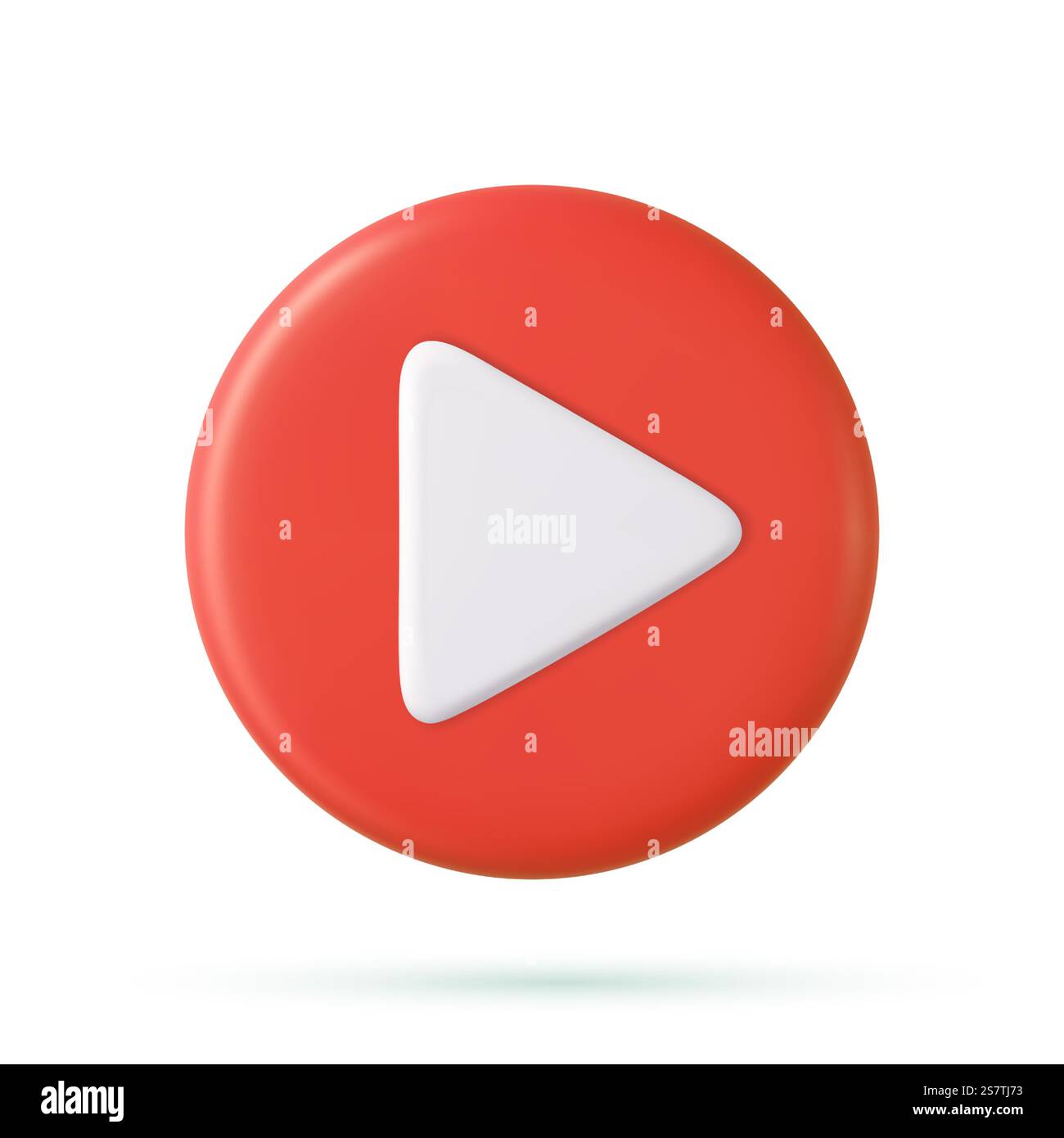 3d simple play video or audio icon. Play interface symbol . 3d ...