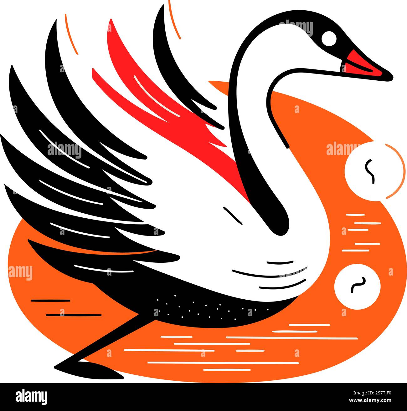 Vector illustration of a stylized swan on a white background Stock ...