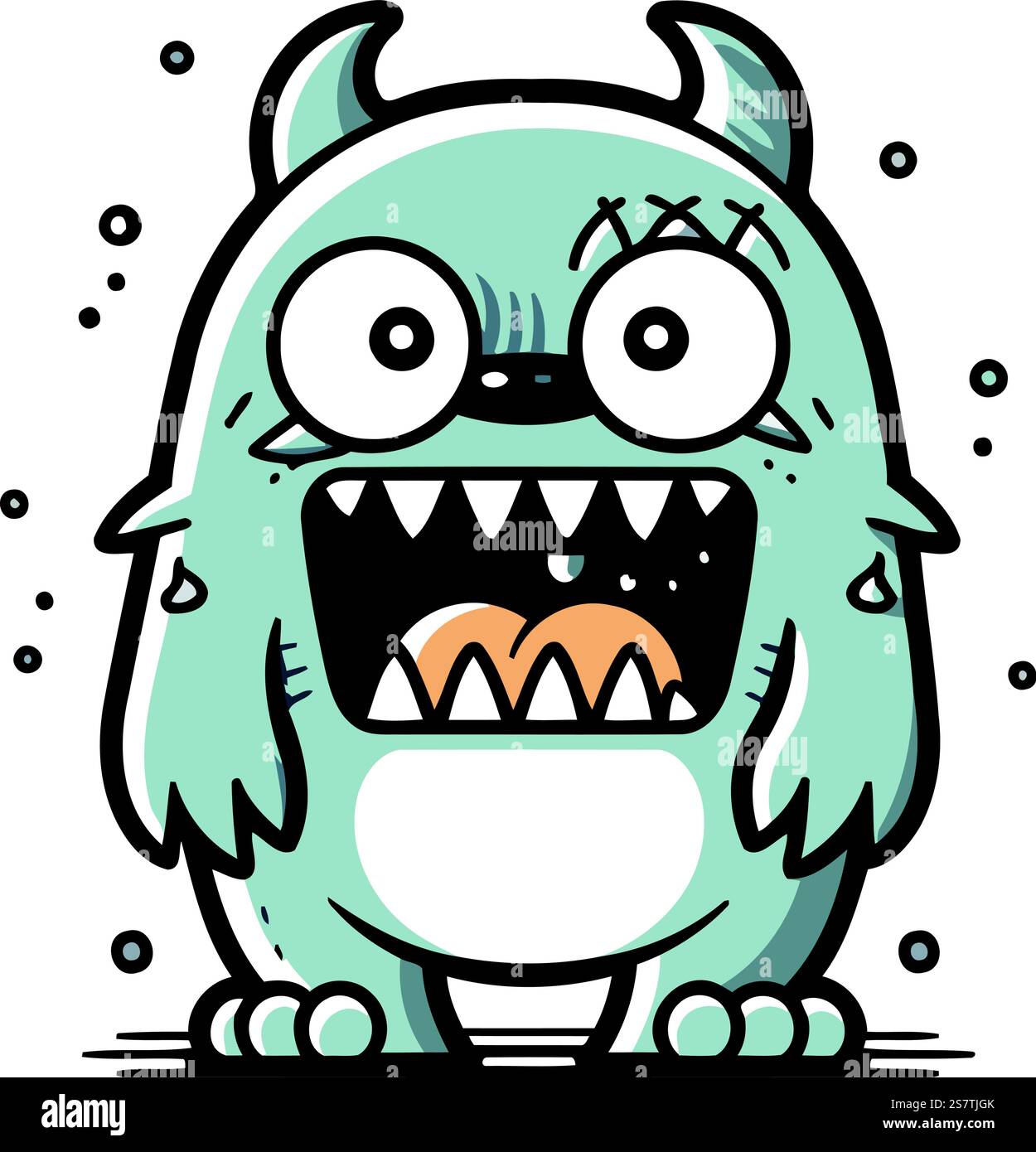Angry cartoon monster. Vector illustration. Isolated on white ...