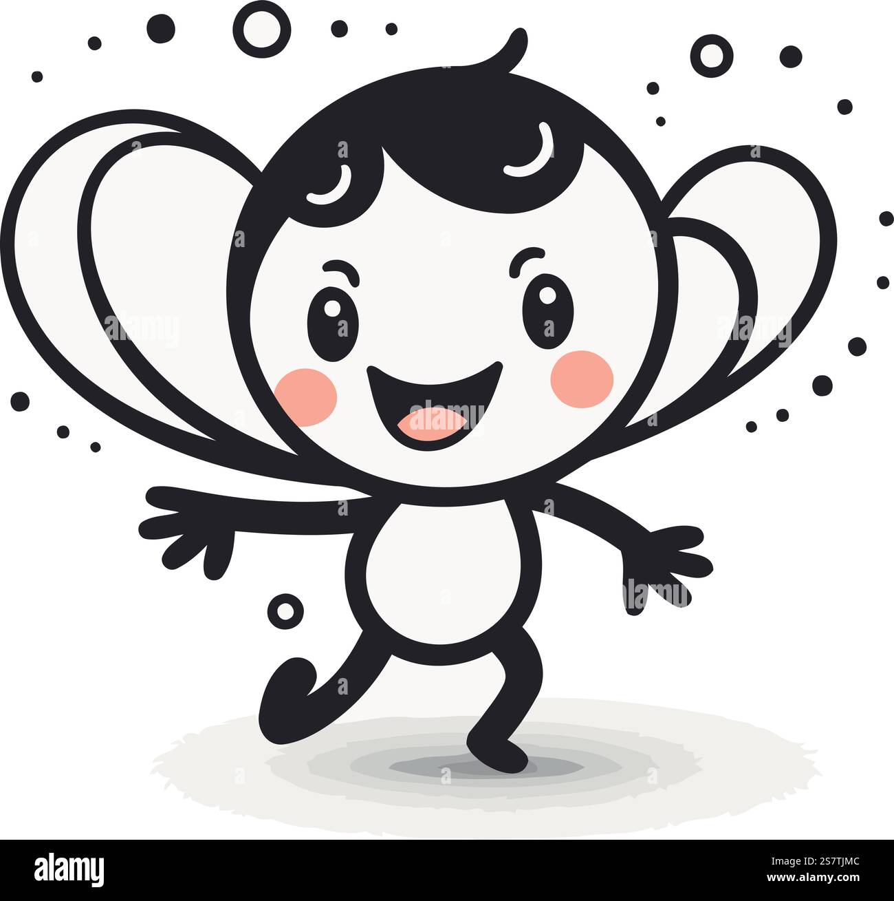 Funny cartoon fly character. Vector illustration. Isolated on white ...