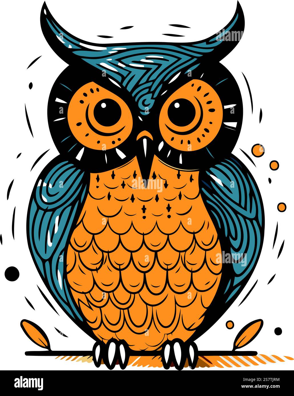 Hand drawing owl in hi-res stock photography and images - Alamy