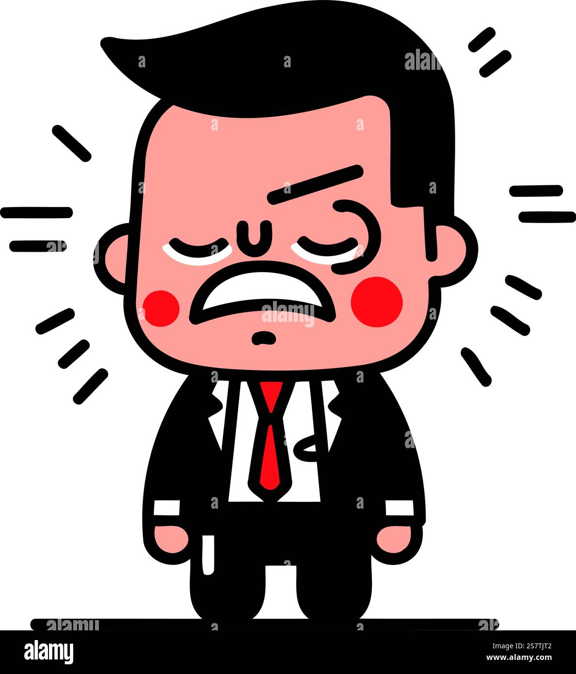 Stressed businessman cartoon character. Vector illustration in a flat ...