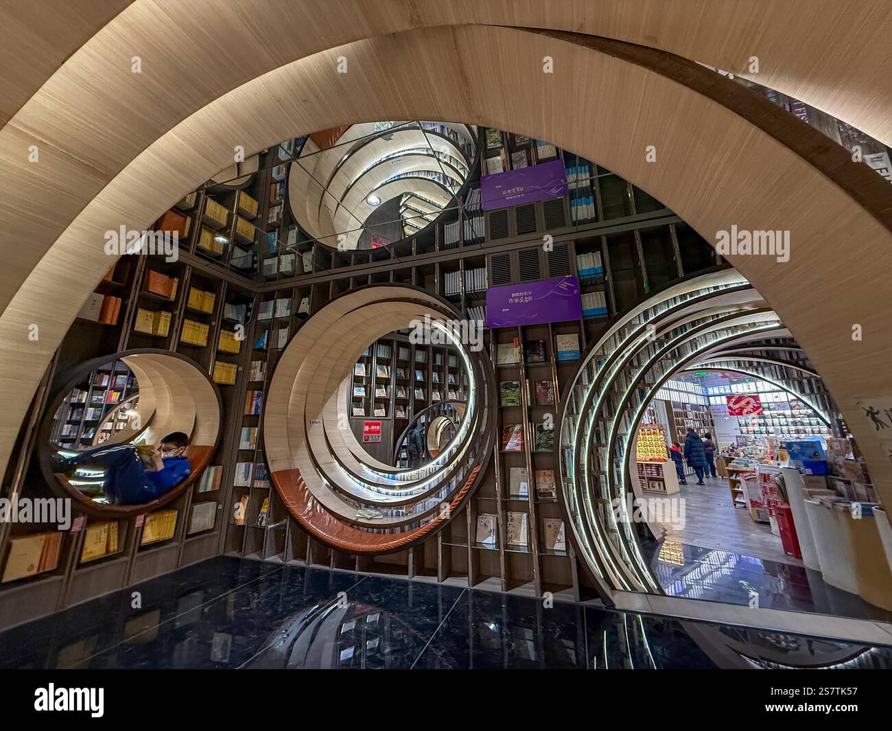 People read books at a Zhongshuge bookstore in Beijing, China, 16 ...