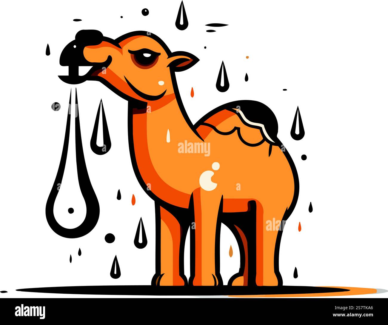 Camel and drop of rain. Vector illustration in cartoon style Stock ...