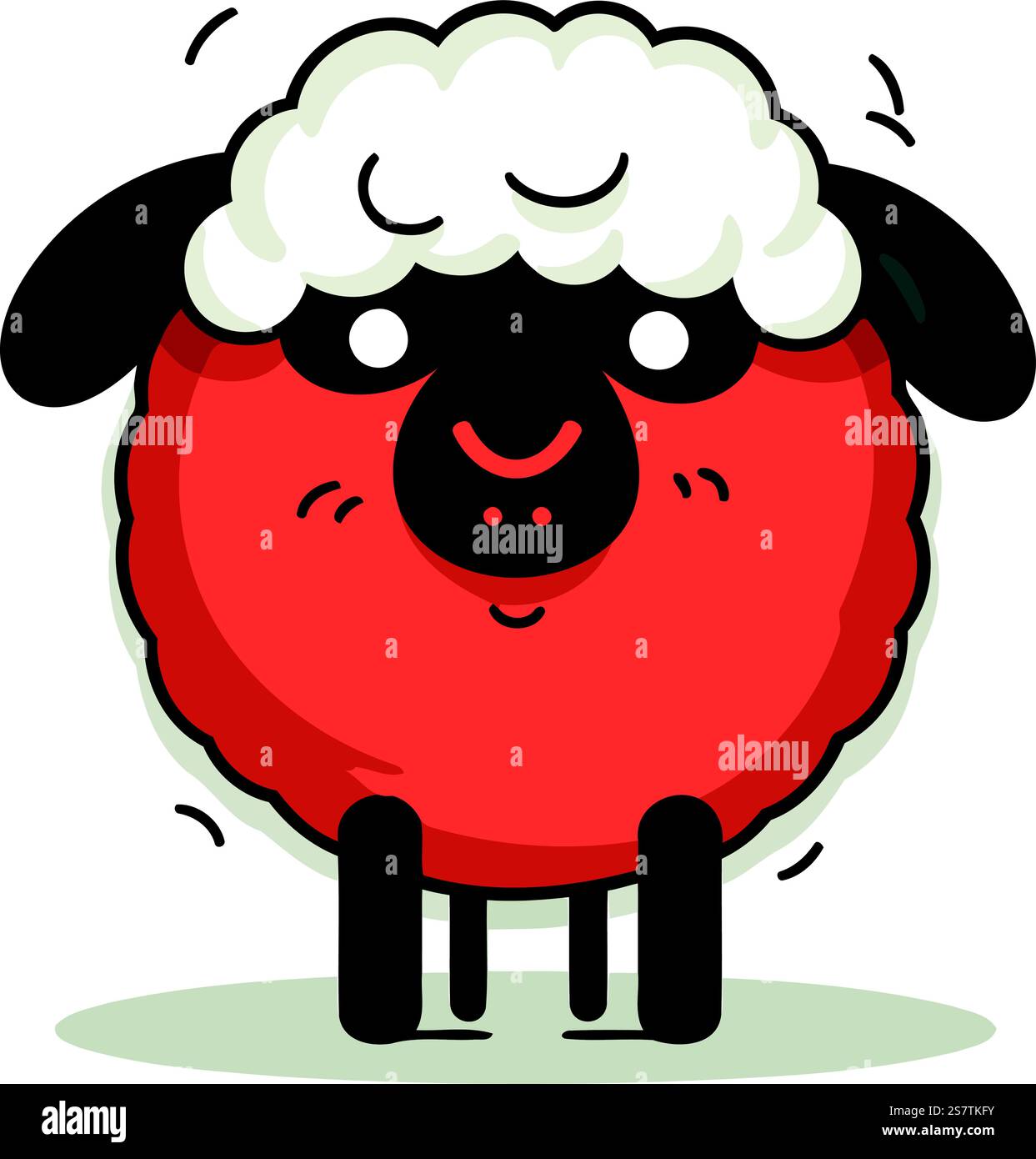 Cute Sheep Cartoon Mascot Character. Vector Illustration Stock Vector ...