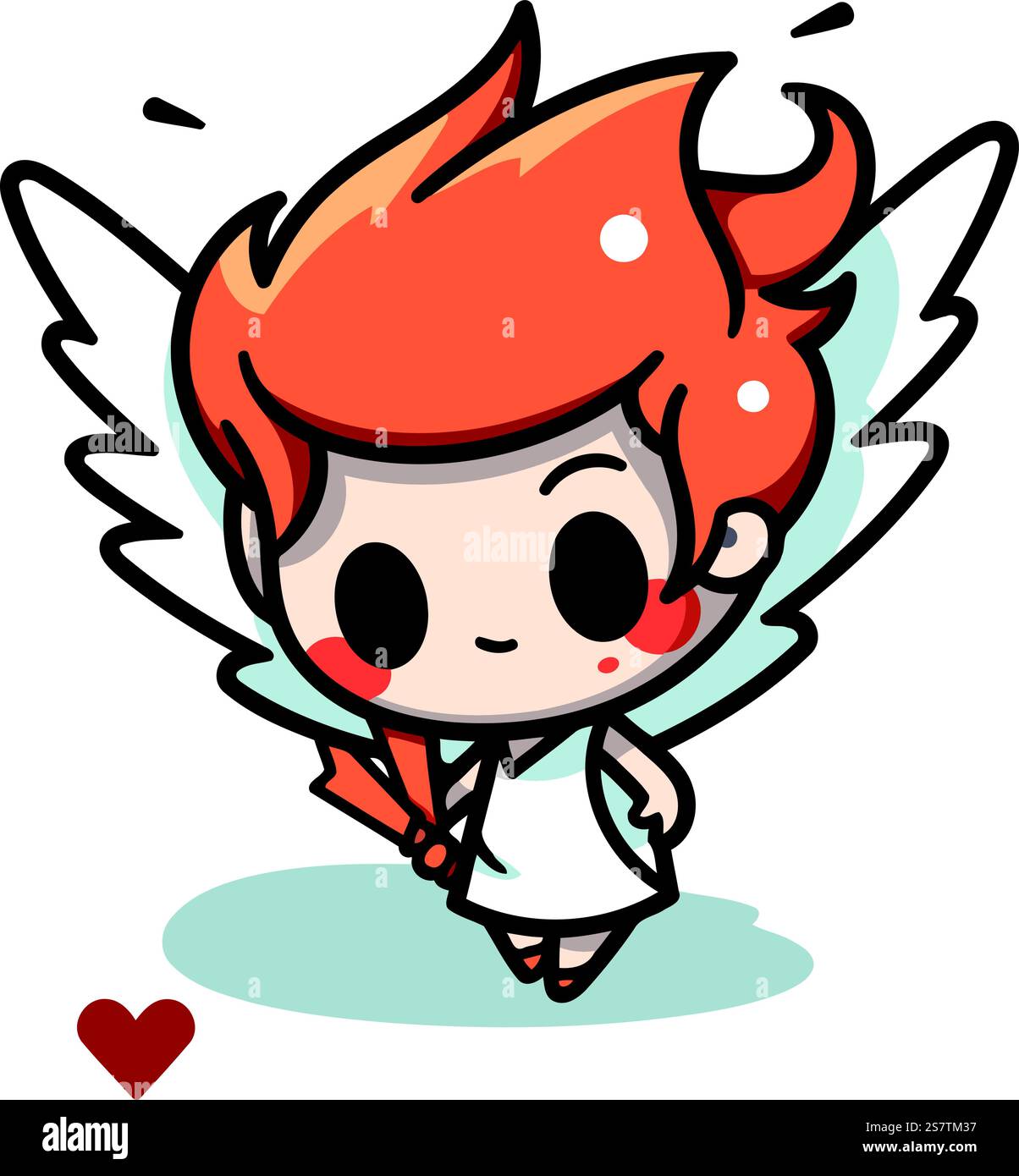 Cute angel girl cartoon. Vector illustration. Isolated on white ...
