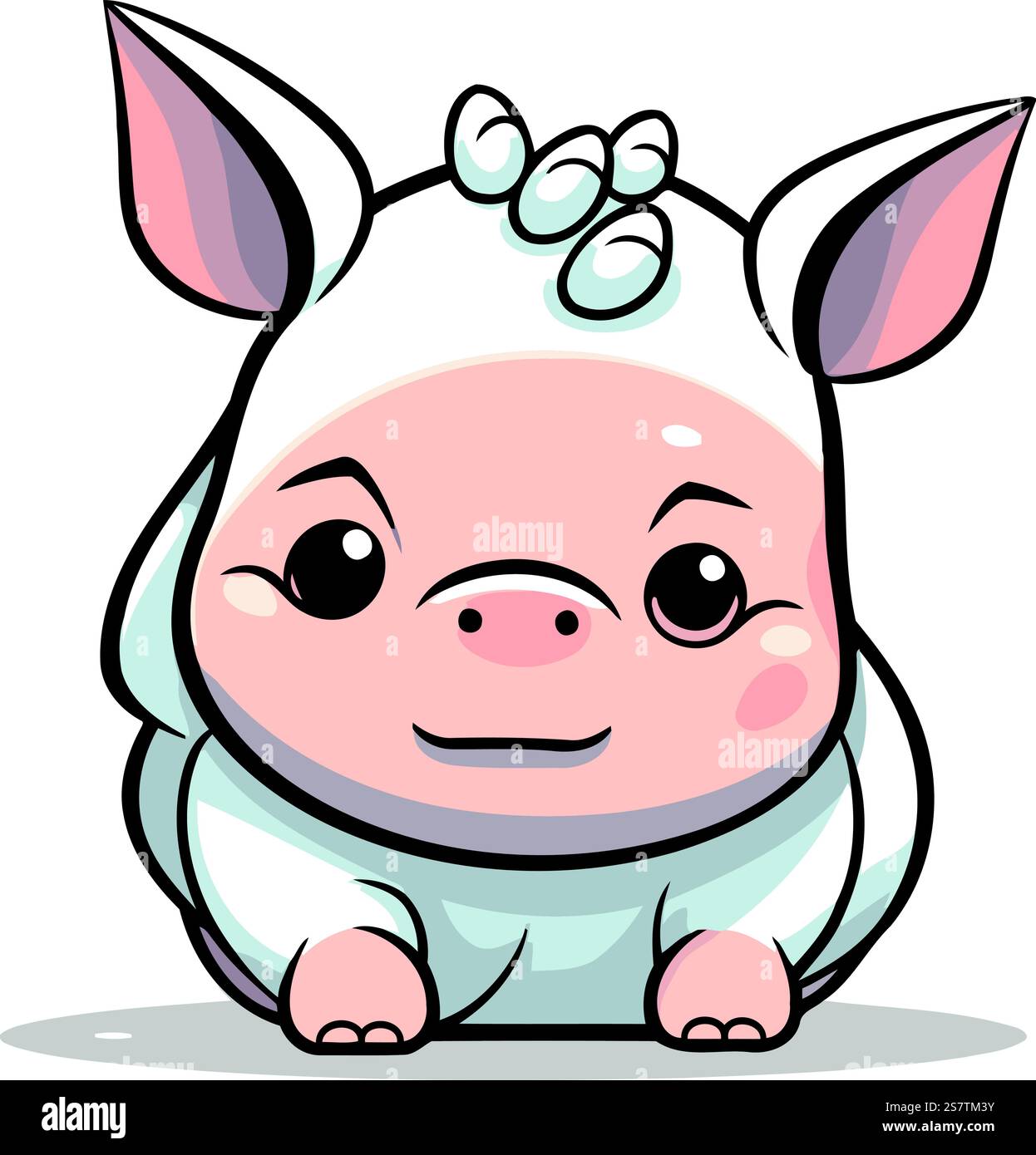 Cute little piglet cartoon vector illustration. Cute little piglet ...
