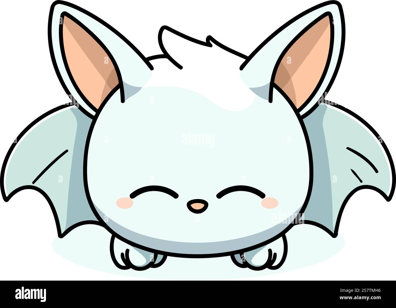 Cute cartoon little bat. Vector illustration. Isolated on white ...
