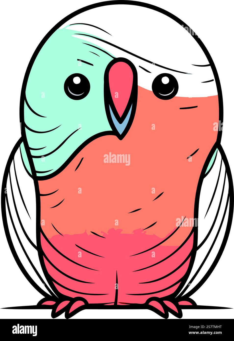 Parrot. Cute cartoon character. Hand drawn vector illustration Stock ...