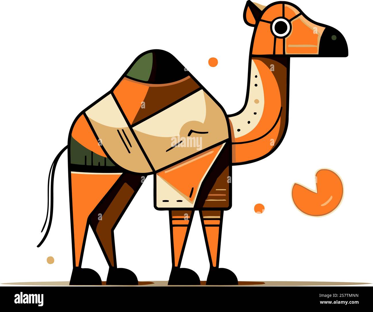 Cute camel cartoon vector illustration. Cute camel character in flat ...