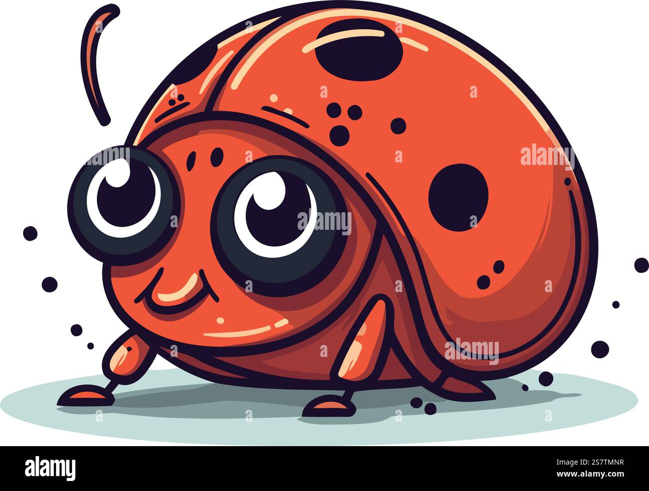 Cute cartoon ladybug. Vector illustration. Isolated on white background ...