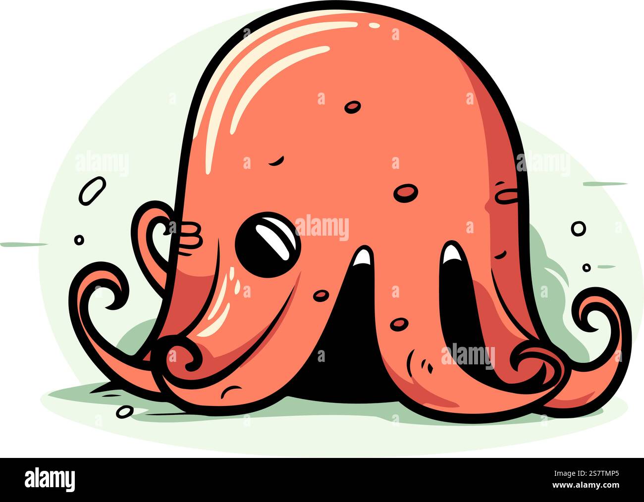 Octopus. Vector illustration. Cartoon style. Isolated on white ...