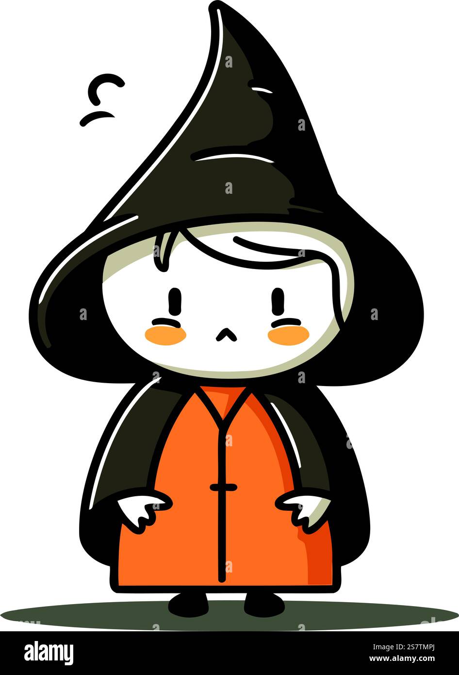 Cute Little Wizard Wearing Costume Cartoon Character Vector ...