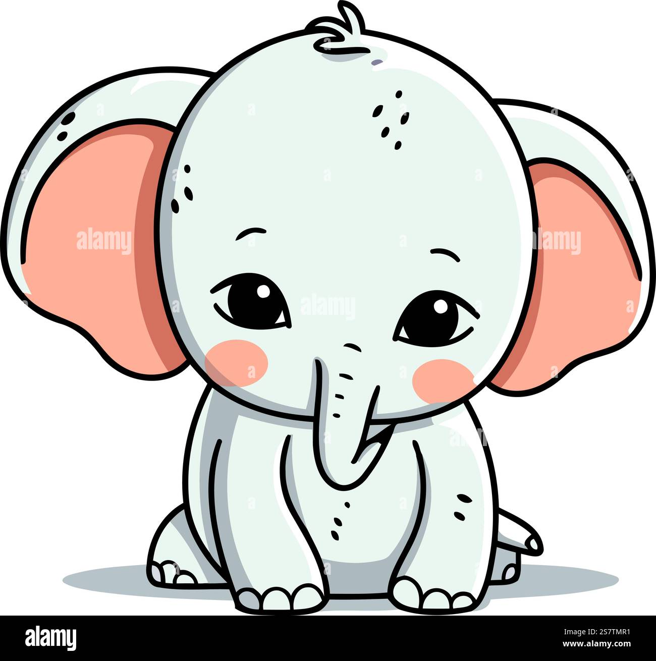 Cute little elephant cartoon vector illustration. Cute baby elephant ...