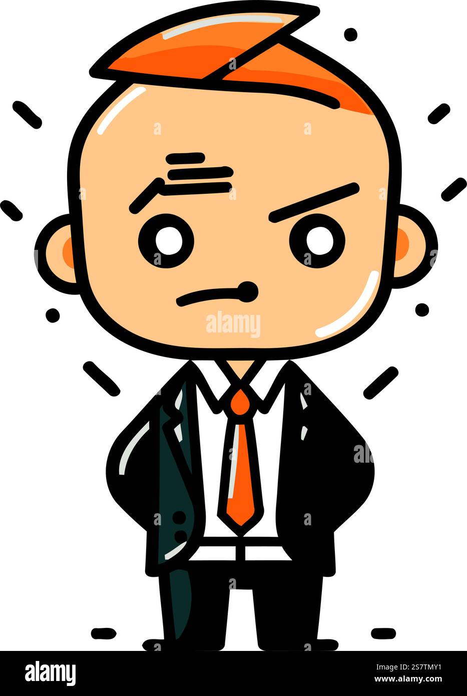 Angry Businessman Cartoon Vector Illustration. Isolated on White ...