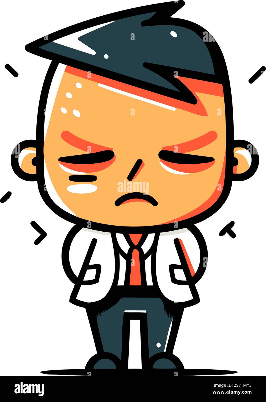 Angry Man Cartoon Mascot Character. Vector Illustration Stock Vector ...