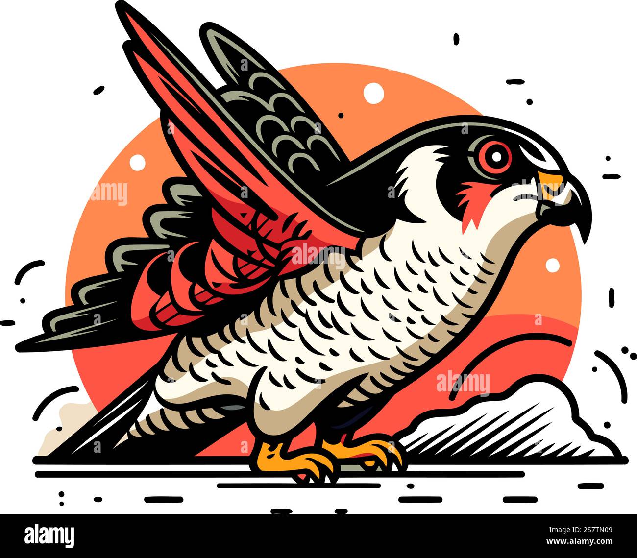 Peregrine falcon vector illustration. Bird of prey mascot Stock Vector ...