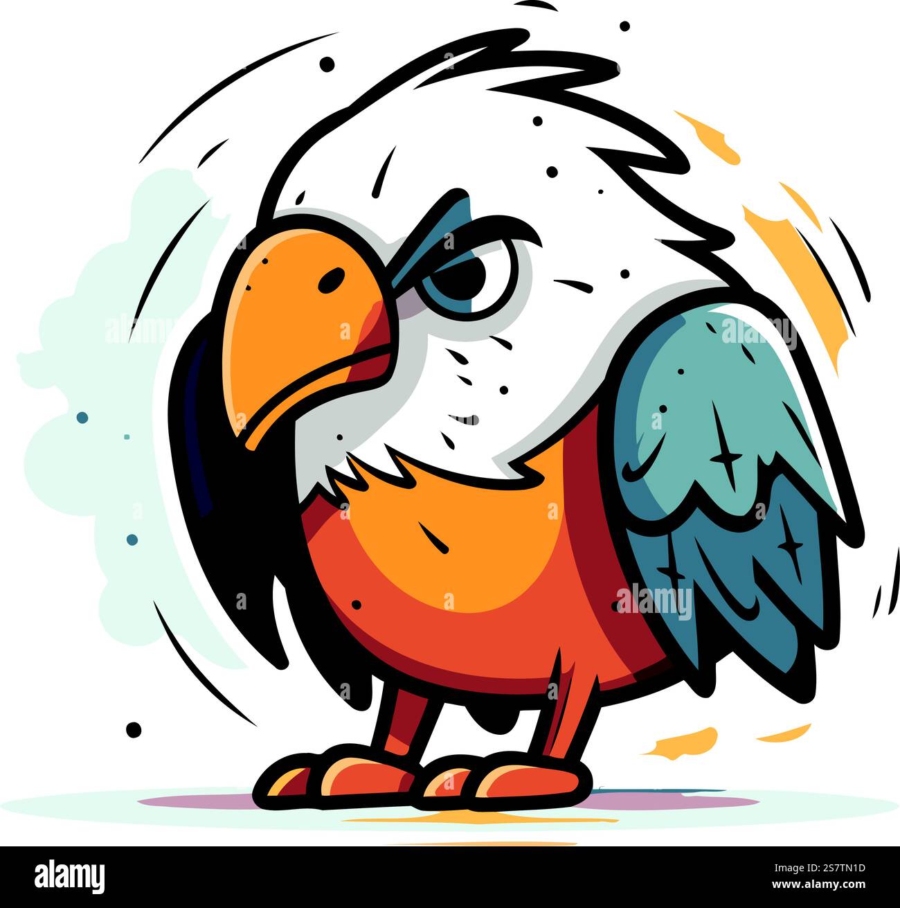 Cartoon bald eagle. Vector illustration of a cartoon bald eagle Stock ...