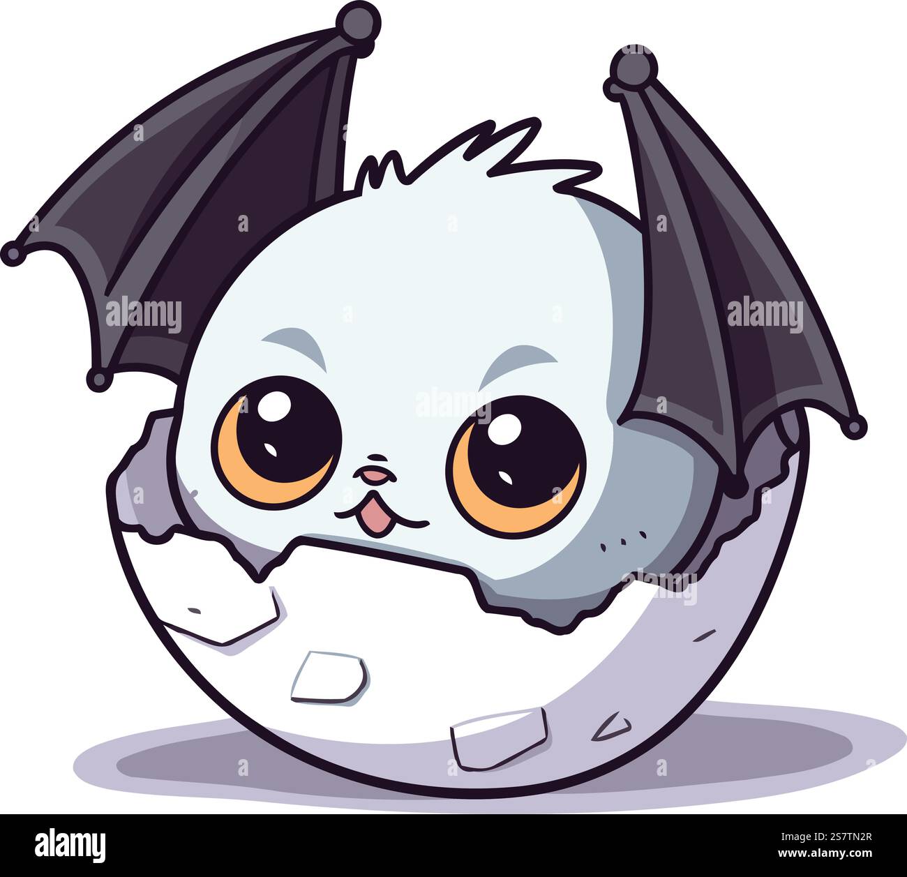 Cute cartoon baby bat flying out of an egg. Vector illustration Stock ...
