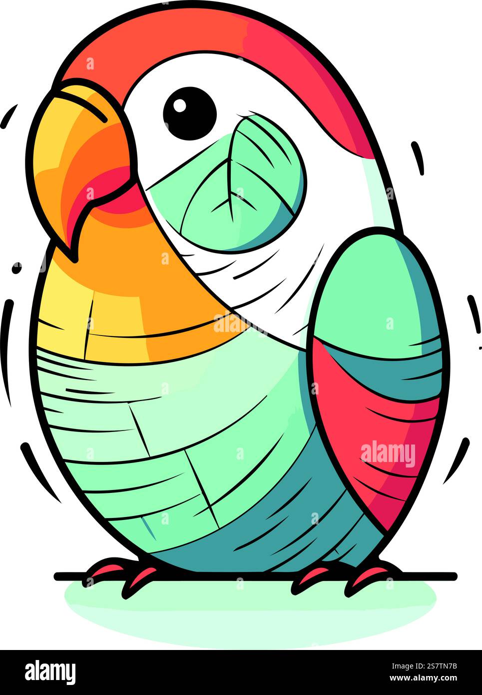 Cute parrot. Colorful vector illustration in cartoon style Stock Vector ...