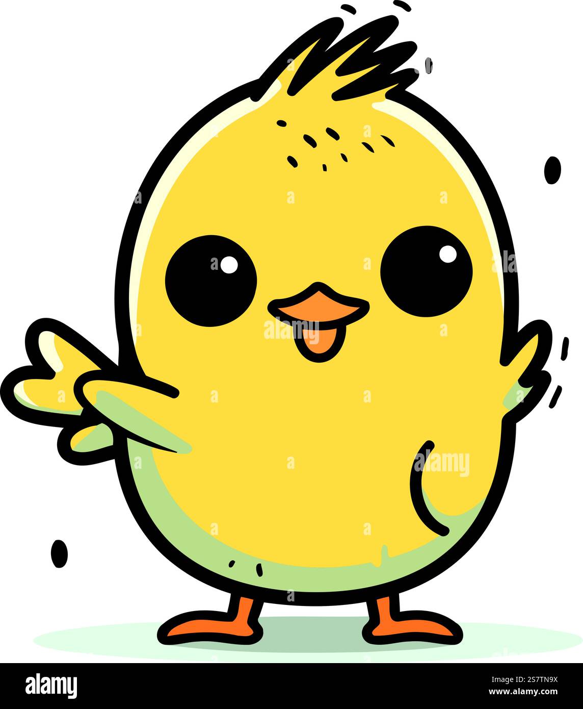 Cute little chicken. Cartoon vector illustration. Cute chick Stock ...