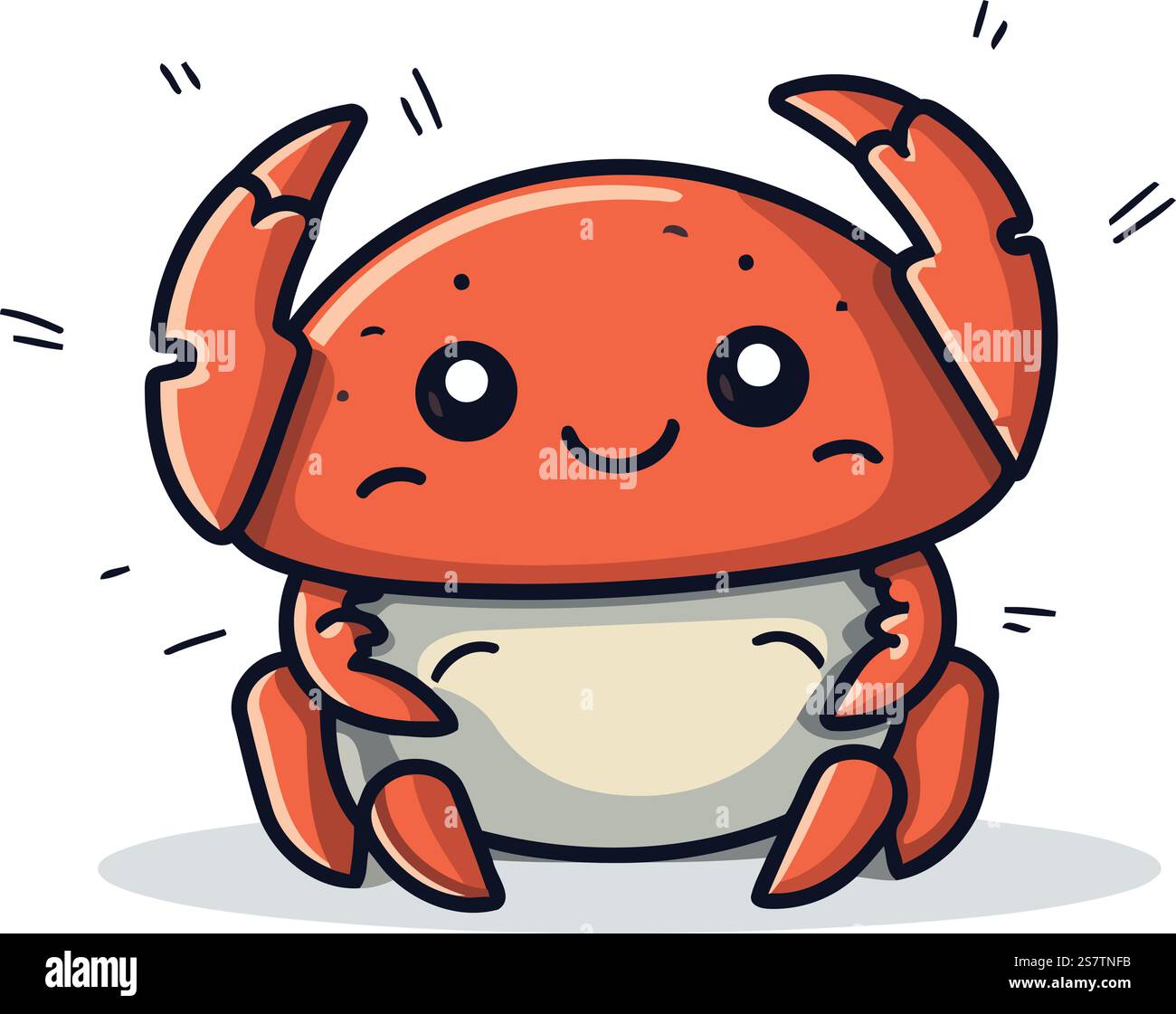 Crab character design. Cute hand drawn crab vector illustration Stock ...