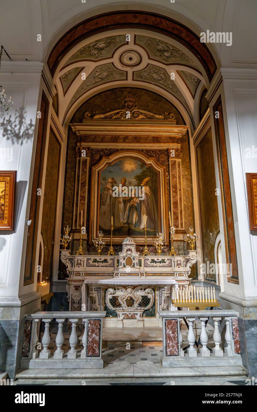 A side chapel in the Cathedral of Saints Philip and James in Sorrento ...