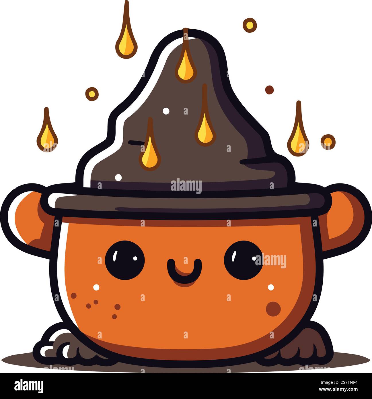 Cute cartoon pot with a drop of honey. Vector illustration Stock Vector ...