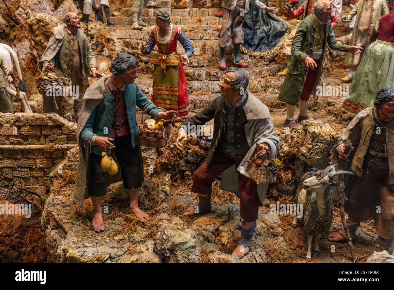 A presepe or Neapolitan creche or nativity scene in the Cathedral of ...