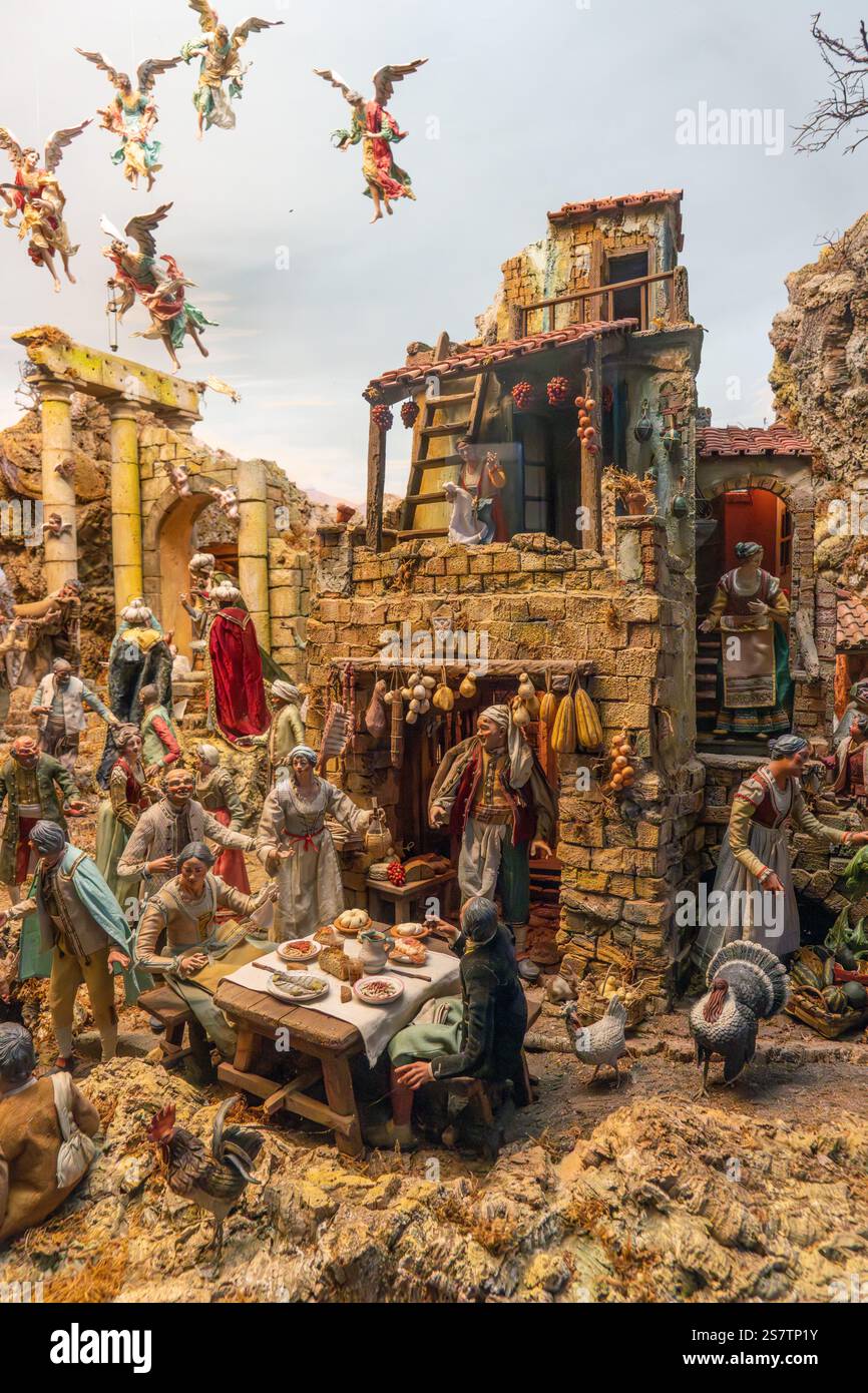 A presepe or Neapolitan creche or nativity scene in the Cathedral of ...