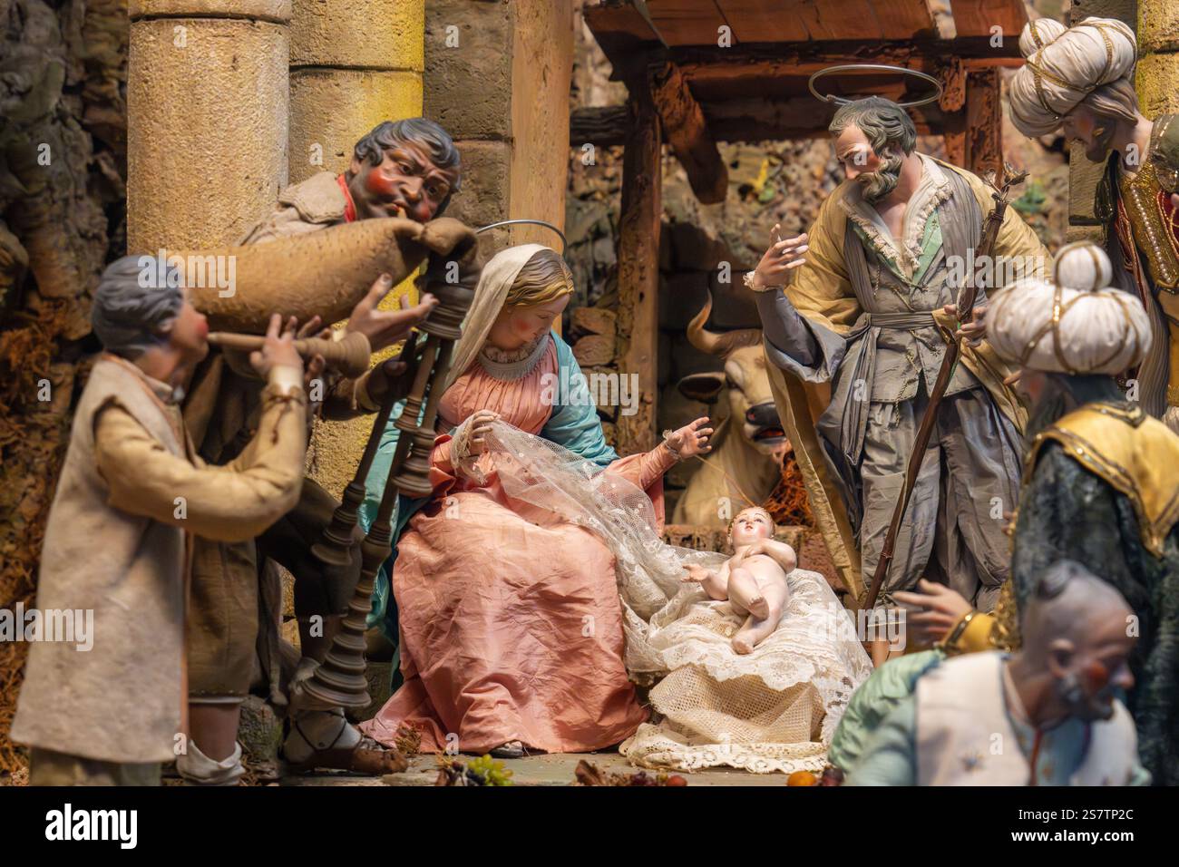 A presepe or Neapolitan creche or nativity scene in the Cathedral of ...