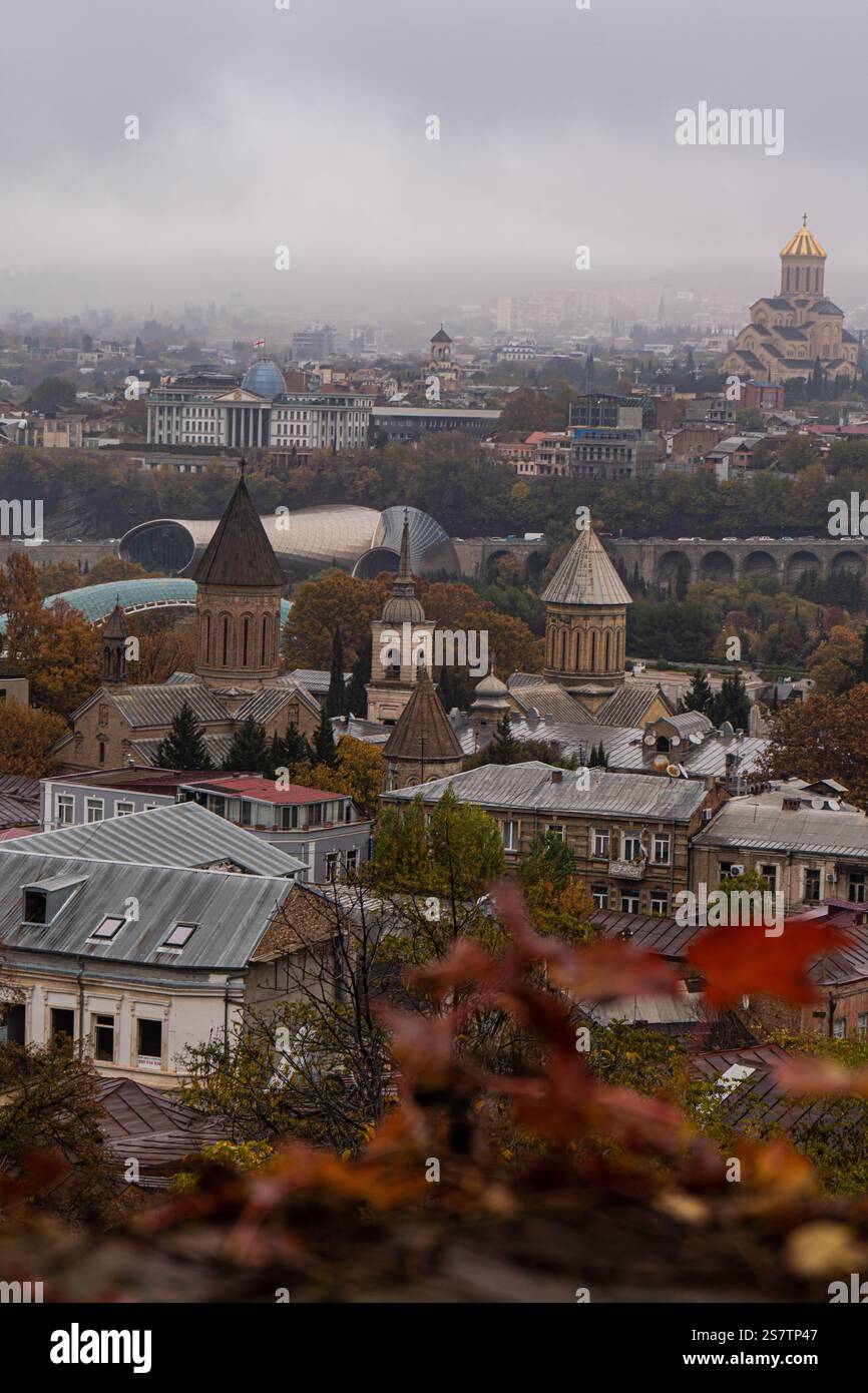 Old Tbilisi architecture in misty autumnal day Stock Photo - Alamy