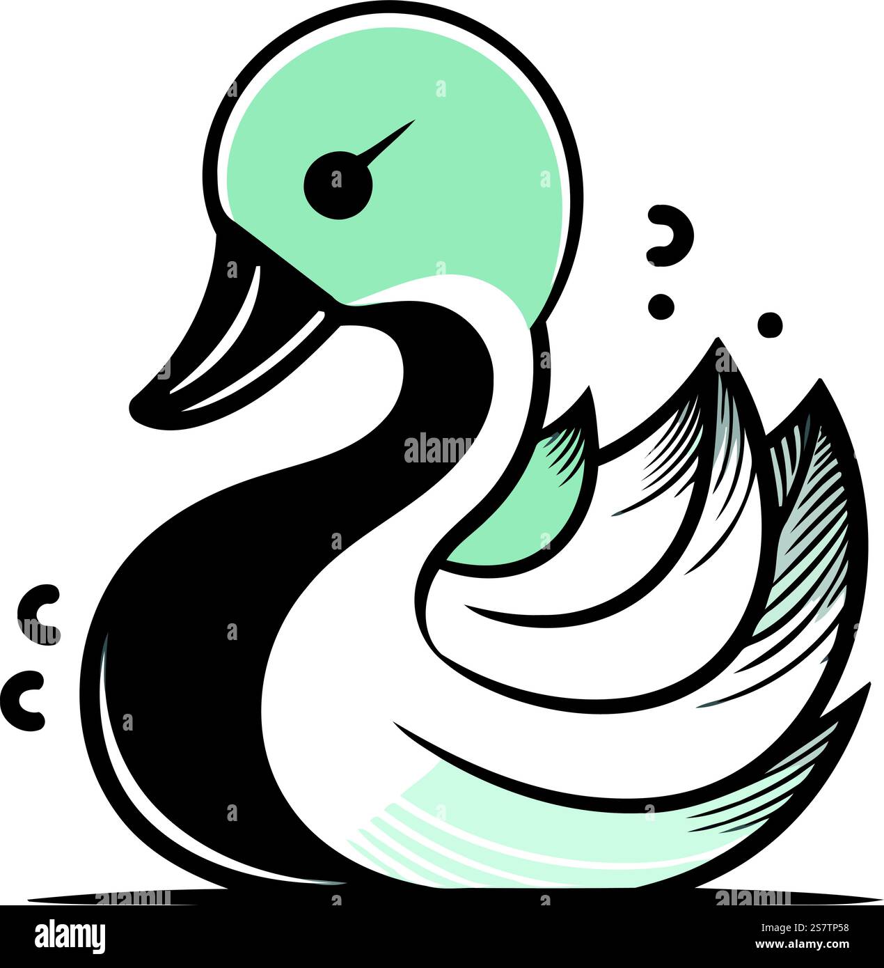 Illustration of a stylized swan on a white background Stock Vector ...