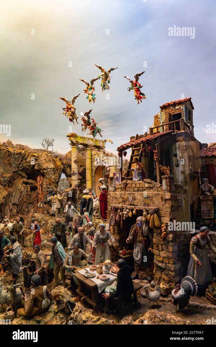 A presepe or Neapolitan creche or nativity scene in the Cathedral of ...
