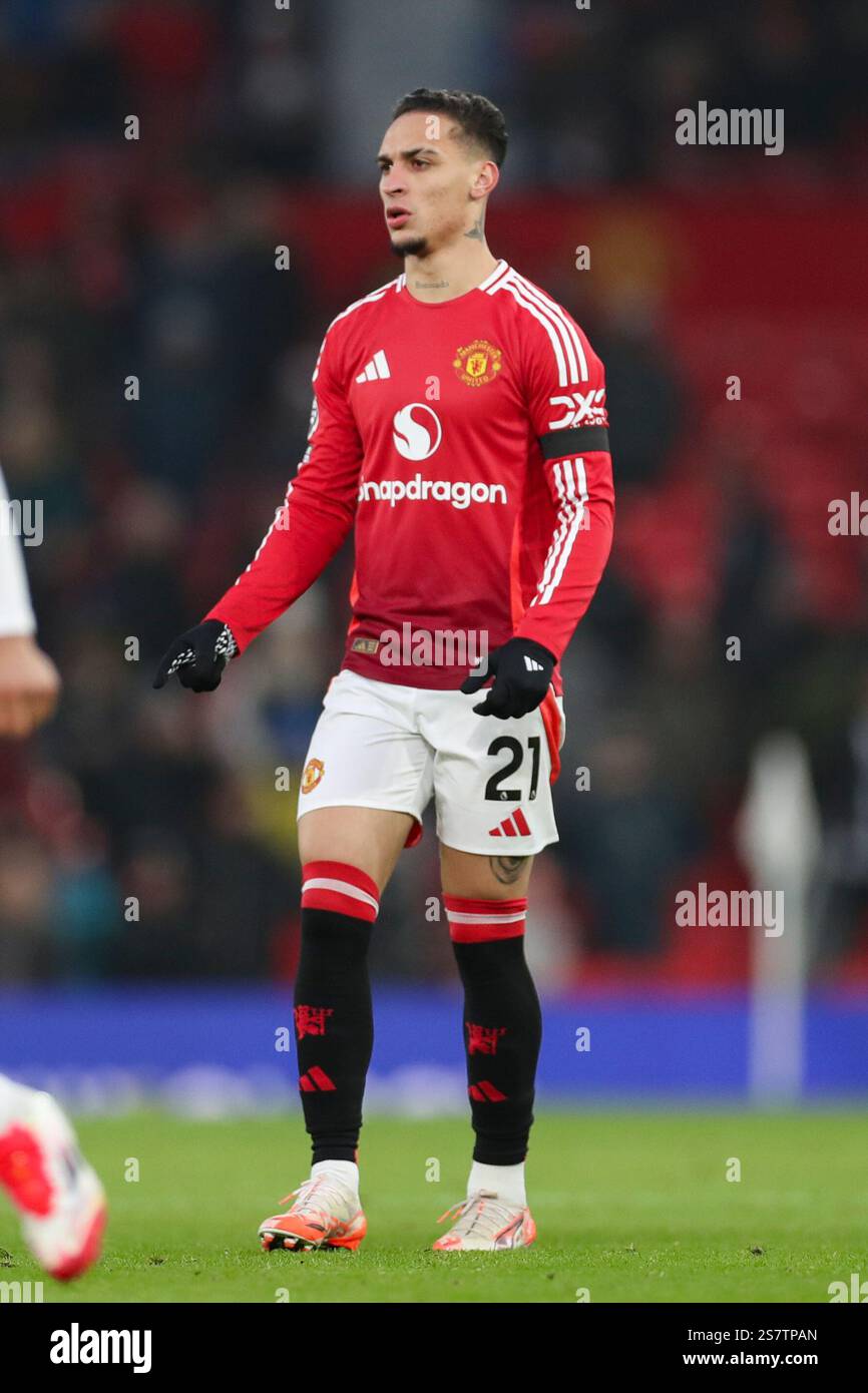 Manchester, UK. 19th Jan, 2025. Manchester United forward Antony (21 ...