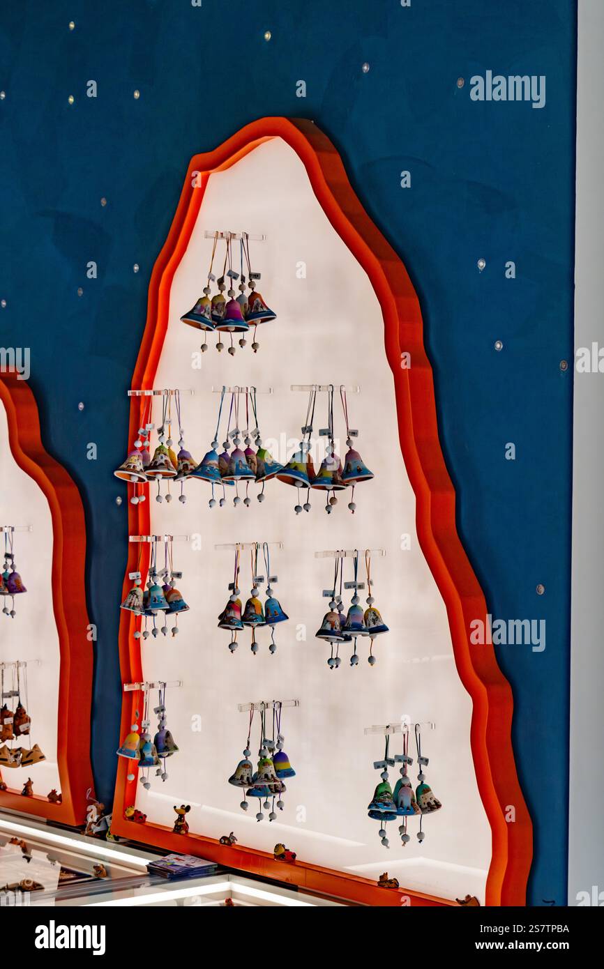 Traditional Capri bells for sale in a shop in Sorrento, Italy Stock ...