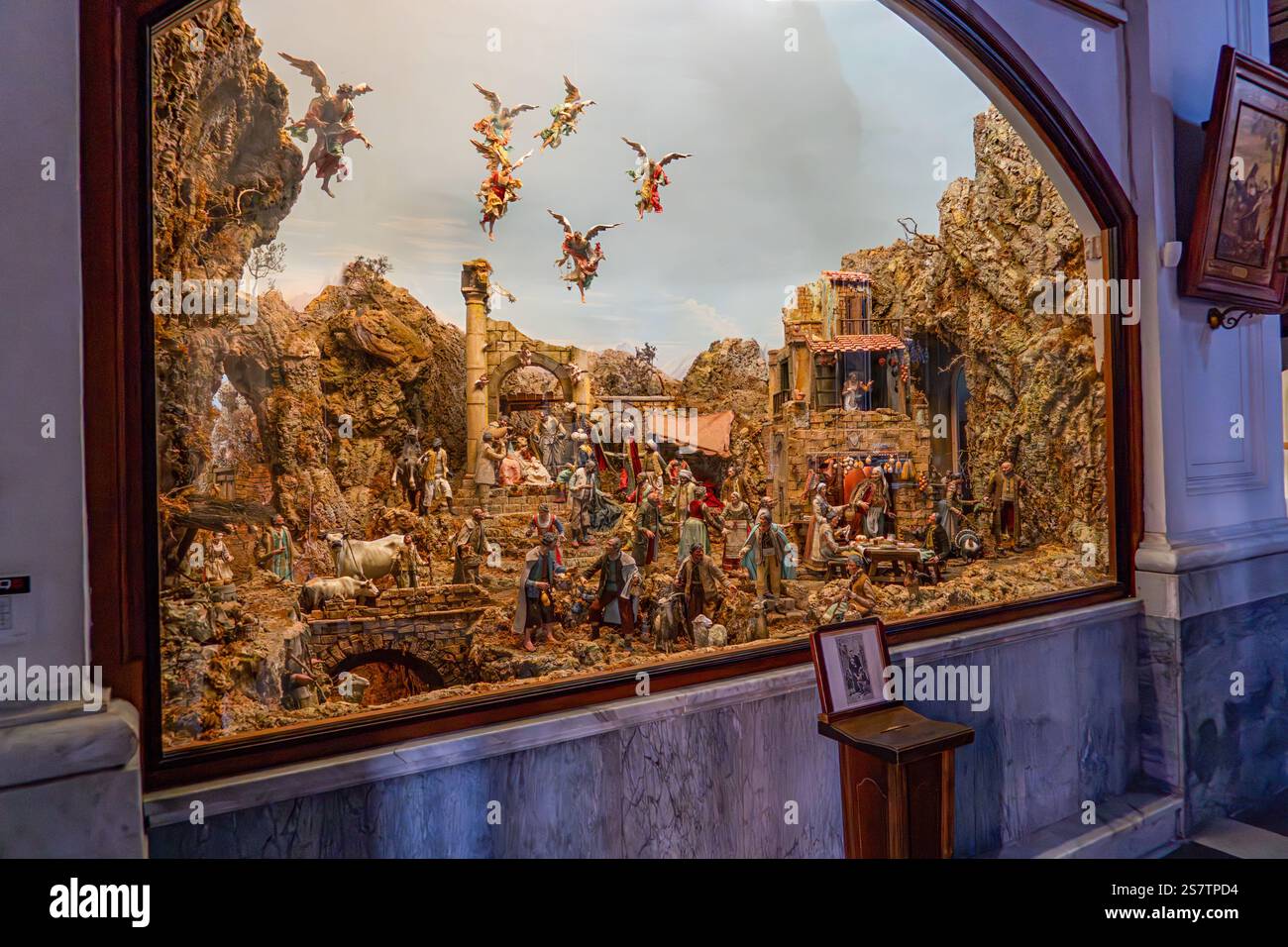 A presepe or Neapolitan creche or nativity scene in the Cathedral of ...