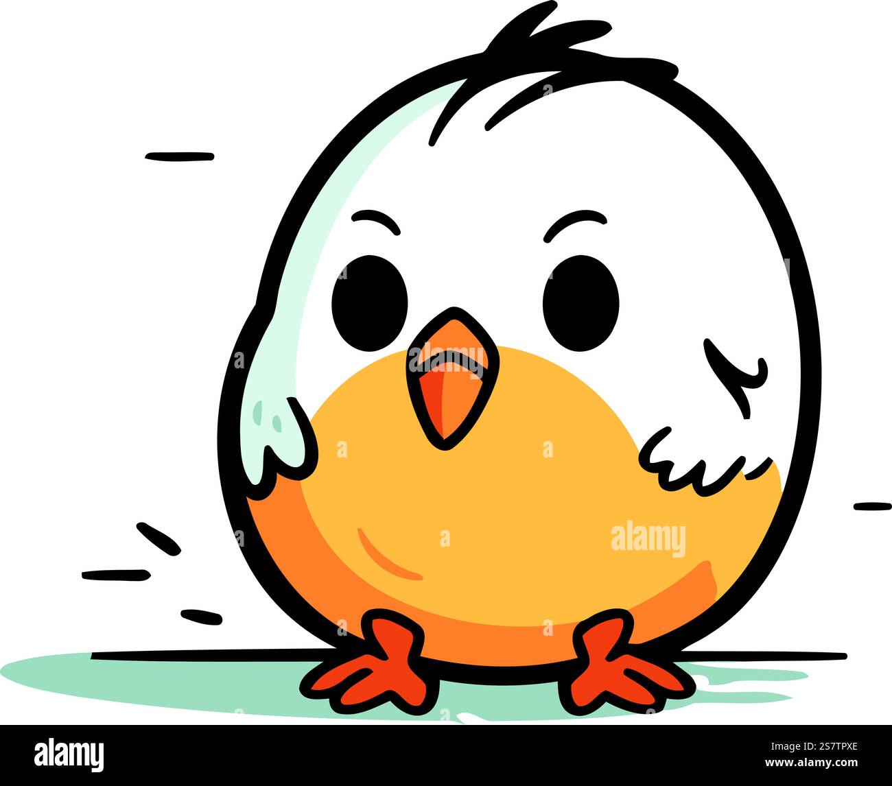 Cute little chick isolated on white background. Vector cartoon ...