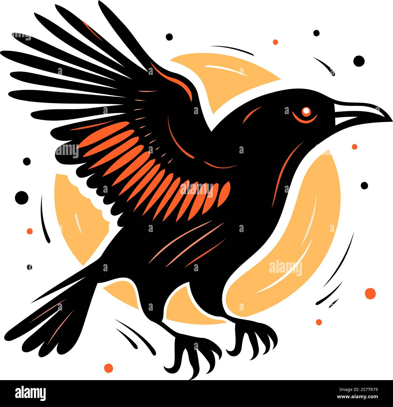 Crow. Vector illustration. Isolated on a white background Stock Vector ...