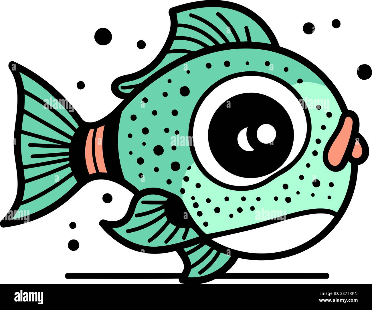 Cute cartoon fish. Vector illustration in doodle style Stock Vector ...