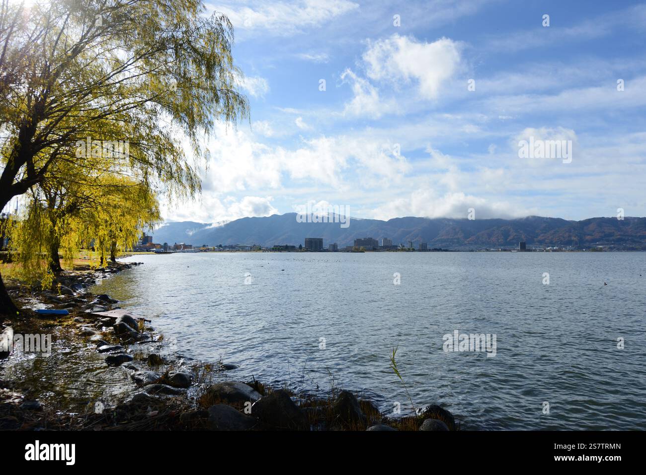 Lake Suwa in Nagano prefecture in Japan Stock Photo - Alamy