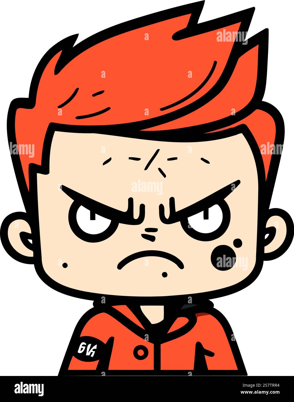 Angry Cartoon Man Face Retro Vector Illustration Stock Vector Image ...